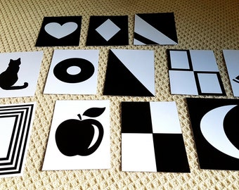 High Contrast Baby Flashcards Montessori Infant Flash Cards | Etsy