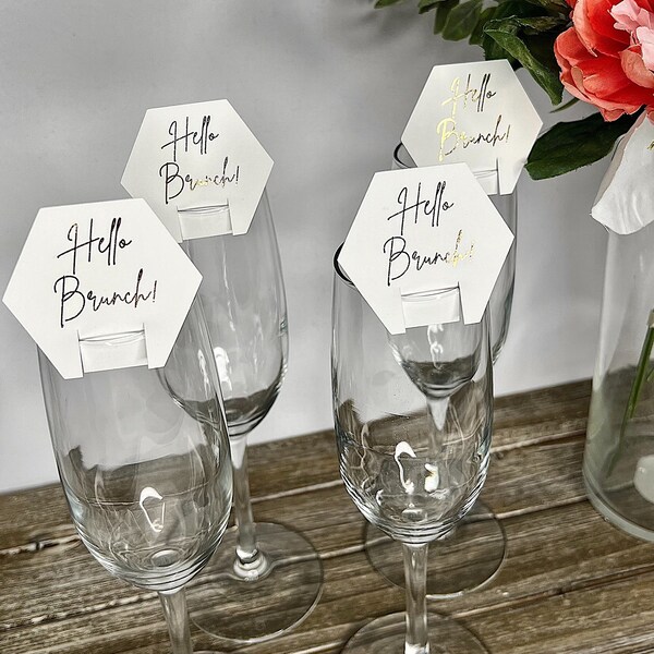 Champagne Glass Tag - Etsy