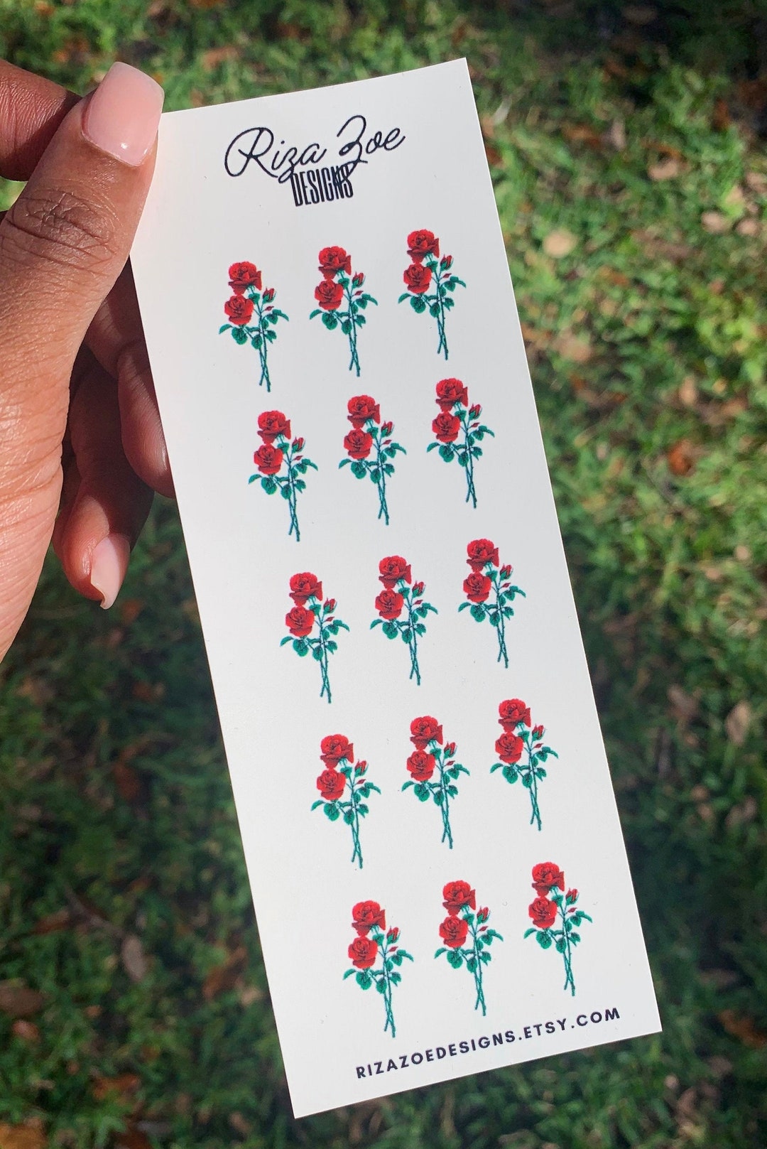 Red Rose Waterslide Nail Decal, Valentines Rose Waterslide Nail Decal ...
