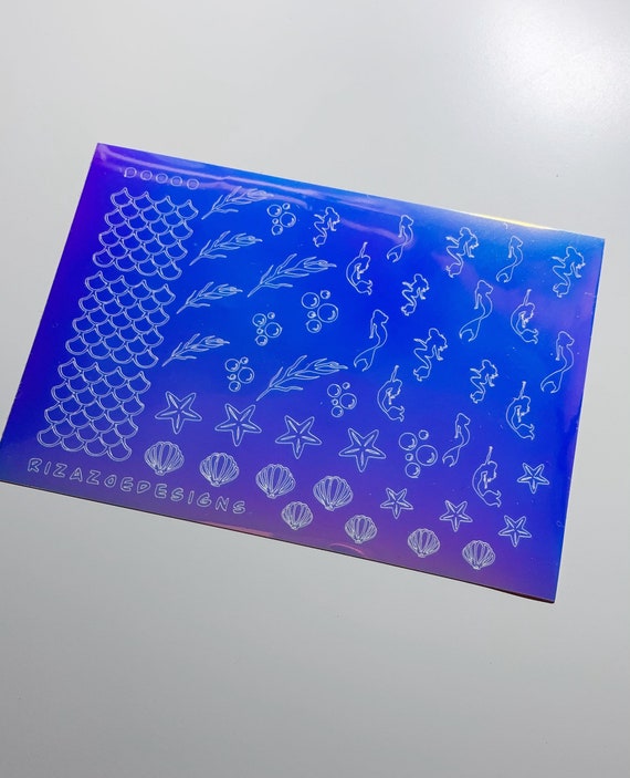 Mermaids Mermaid Nail Stickers Mermaid Nail Decals Ocean | Etsy