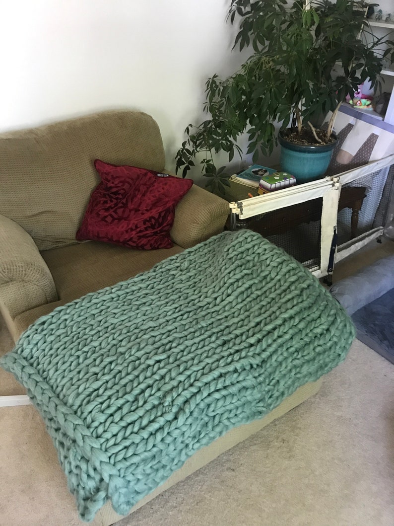 4 Colors! Custom Oversized Chunky Knit Blanket. Extremely Soft and Cozy ...