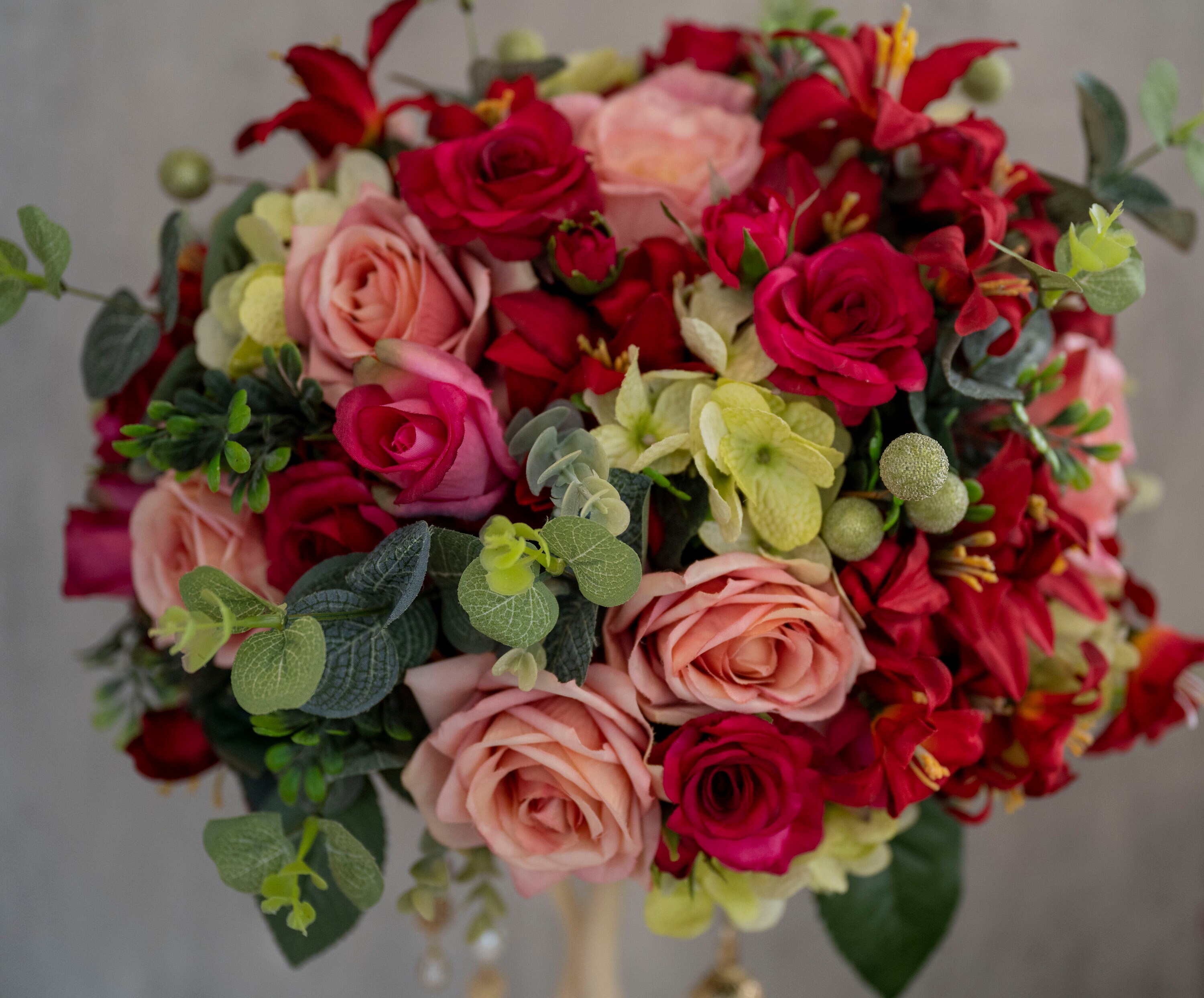 Topiary Faux Spring Flower Arrangement Centerpiece Silk Topiary ...