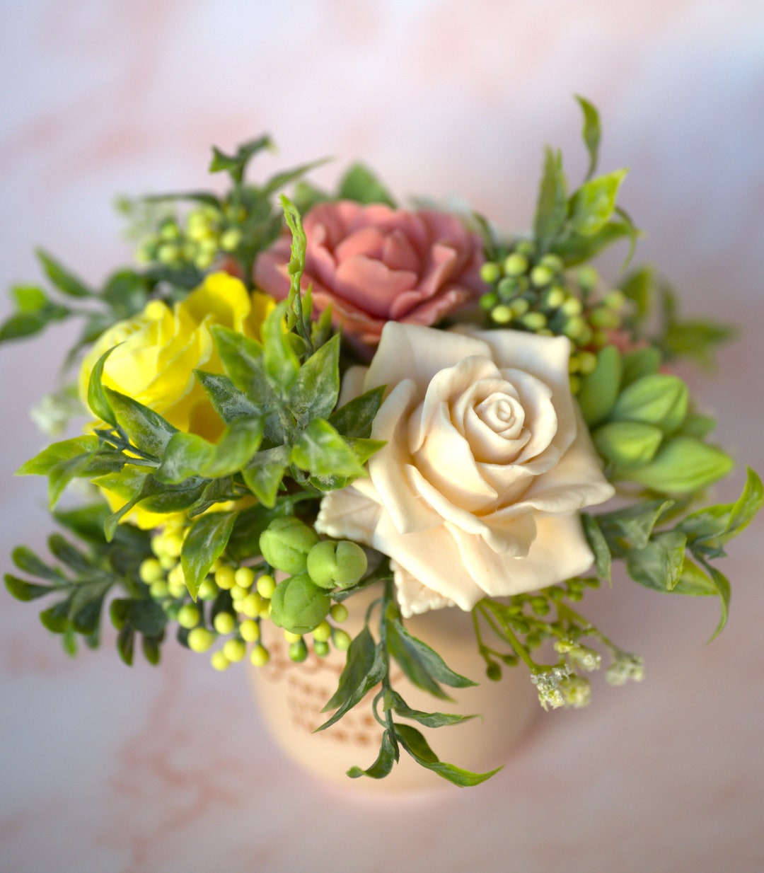 Soap Flower Bouquet Handmade Decorative Soap Gift for Mom Bouquet Soap ...