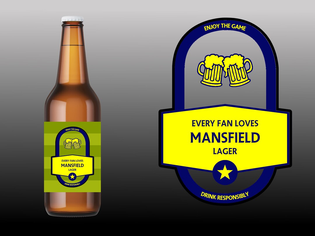 8 X Mansfield Town Beer Bottle Labels - Etsy