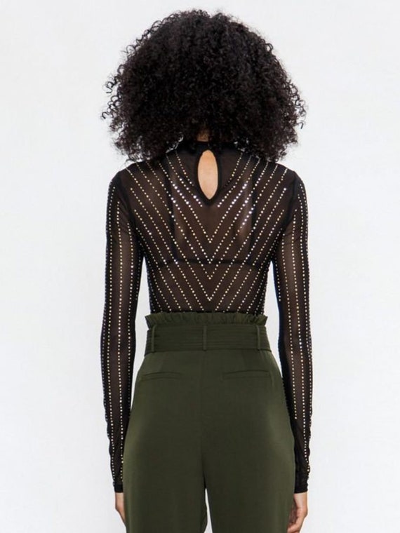 Sasha Rhinestone Bodysuit - Gem