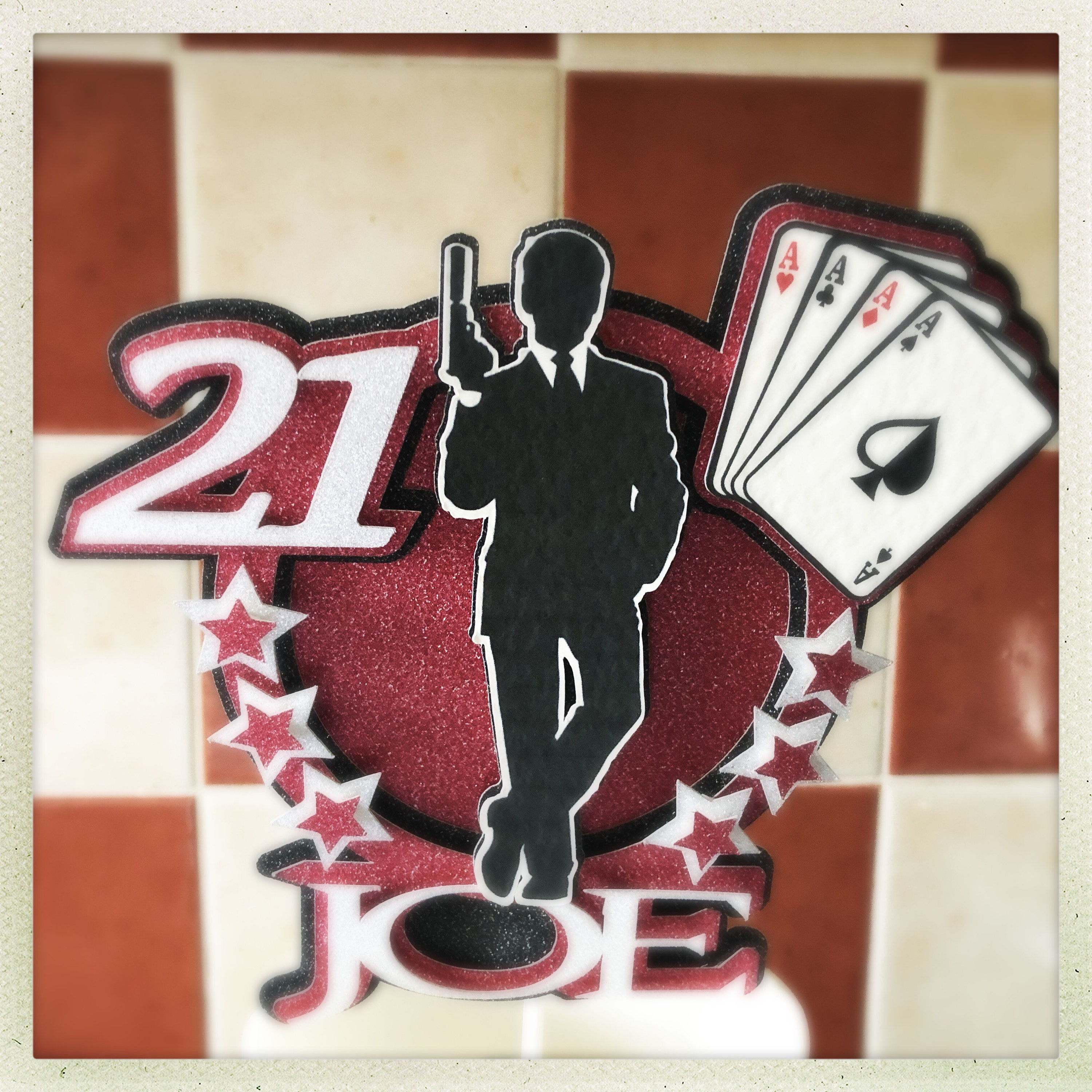 Personalised James Bond Cake Topper Etsy