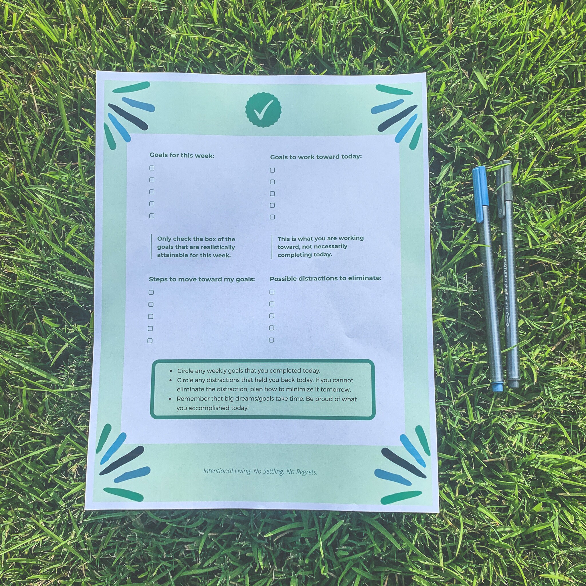 Weekly Goals Checklist | Printable | To-do List | 8.5x11 | Work ...