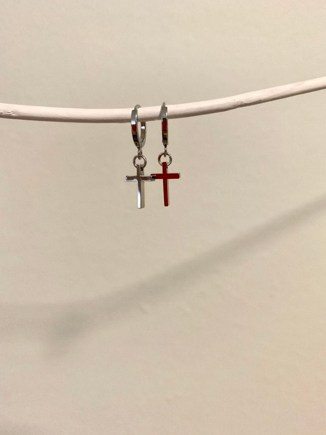 Gold Cross Earrings Earrings With Cross Charm Cross Hoops - Etsy