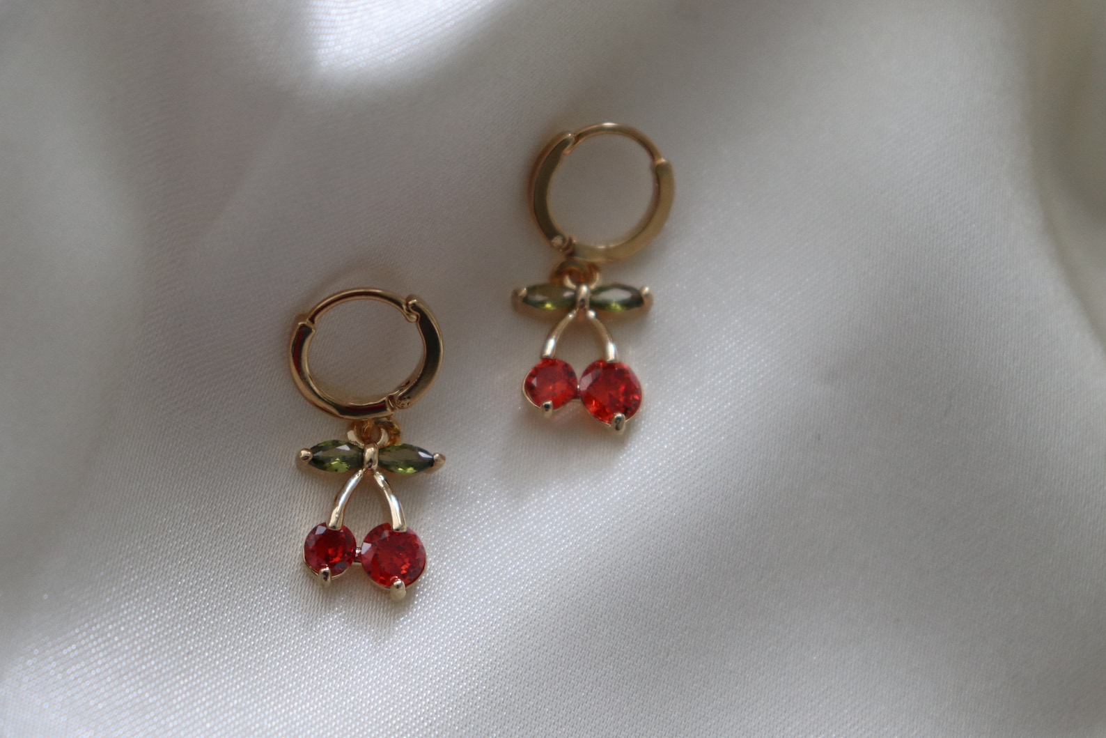 Gold Cherry Necklace Cherry Trendy Necklace Cherry Charm | Etsy