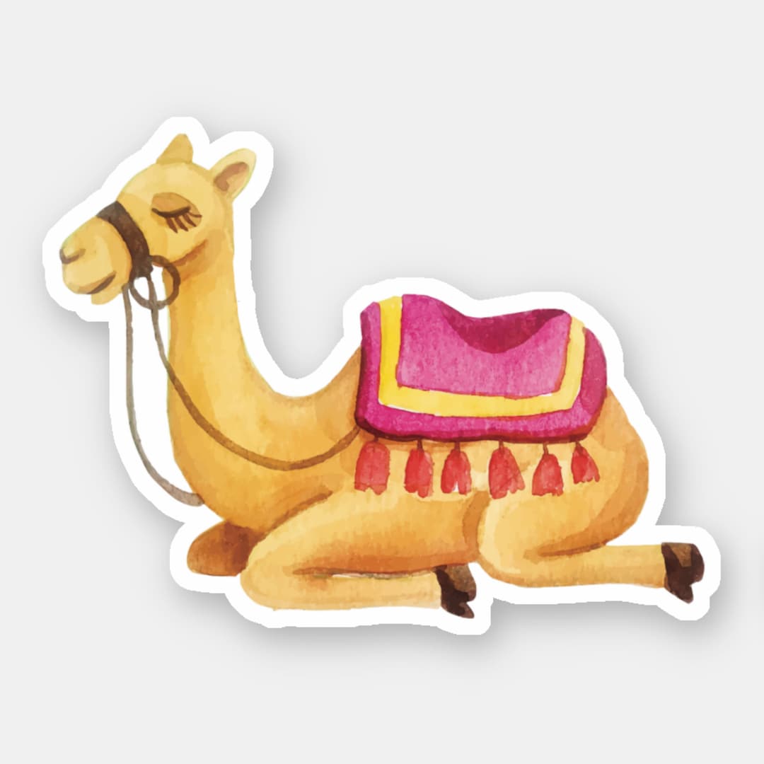 Cute Sitting Watercolor Camel Sticker Phone Sticker Laptop - Etsy