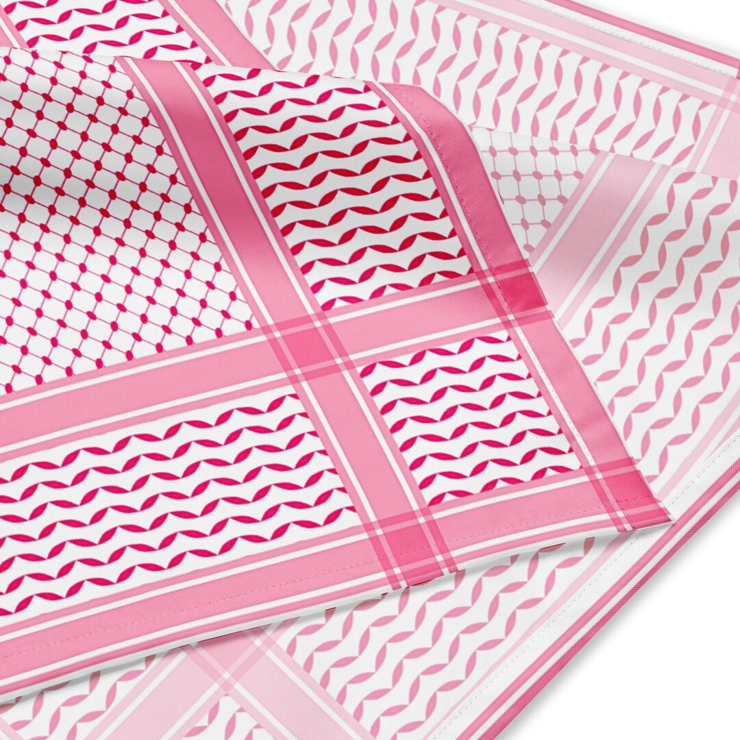 Aesthetic Pink Kufiya Bandana for Women and Men, Palestine Headwear ...