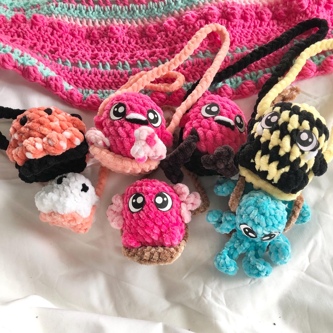 Crochet Flamingo Car Charm | Swinging Plush Rear View Mirror Accessory ...