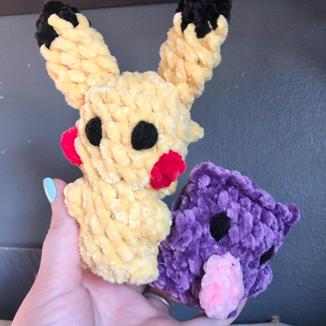 Pokémon Theme Small Peekachu Electric Purple Gengar Inspired Plush ...