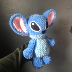 Xl Stitch Blue Alien Crochet Plush Handmade - Etsy