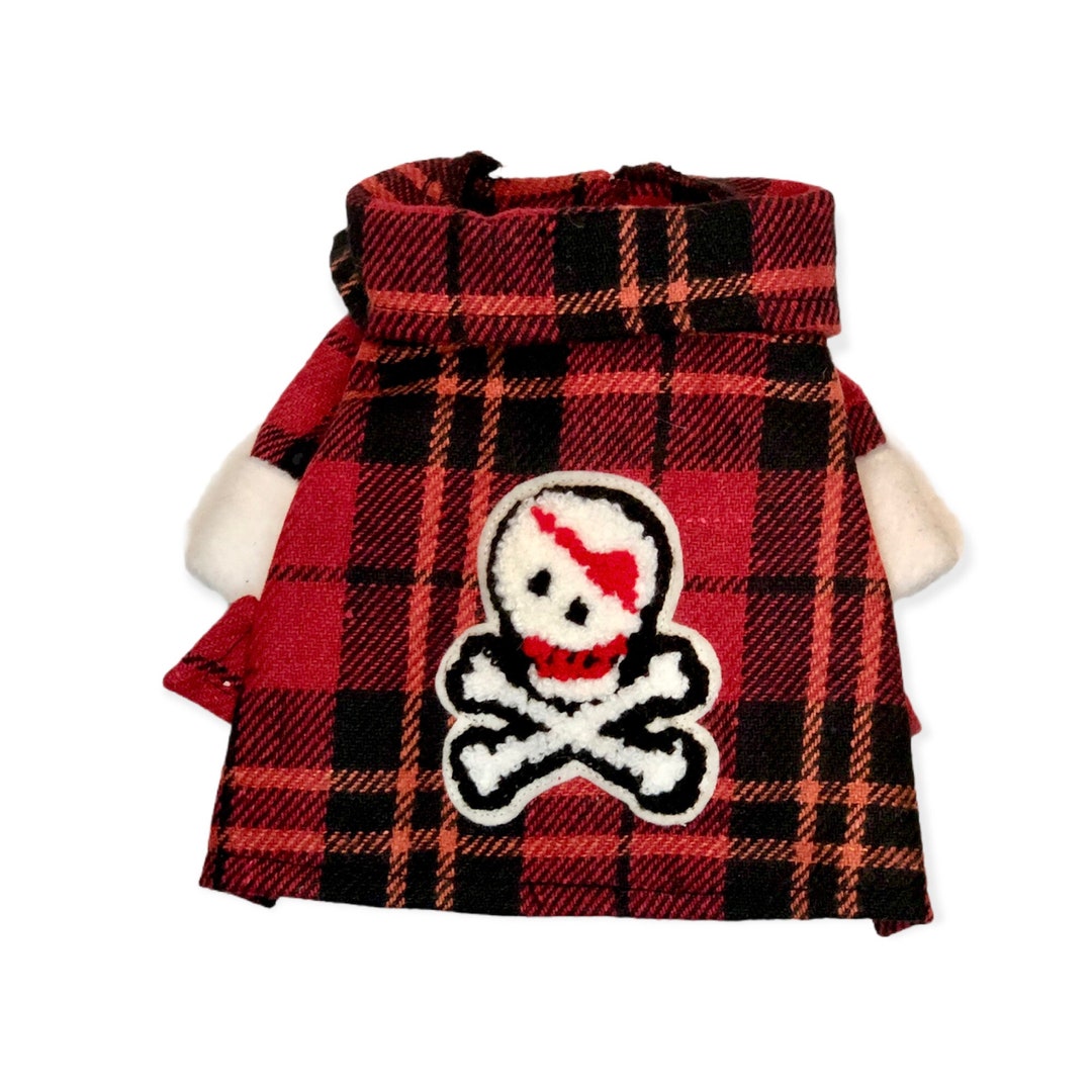 Exclusive Handmade Red Checker Jacket With Terry Skull - Etsy