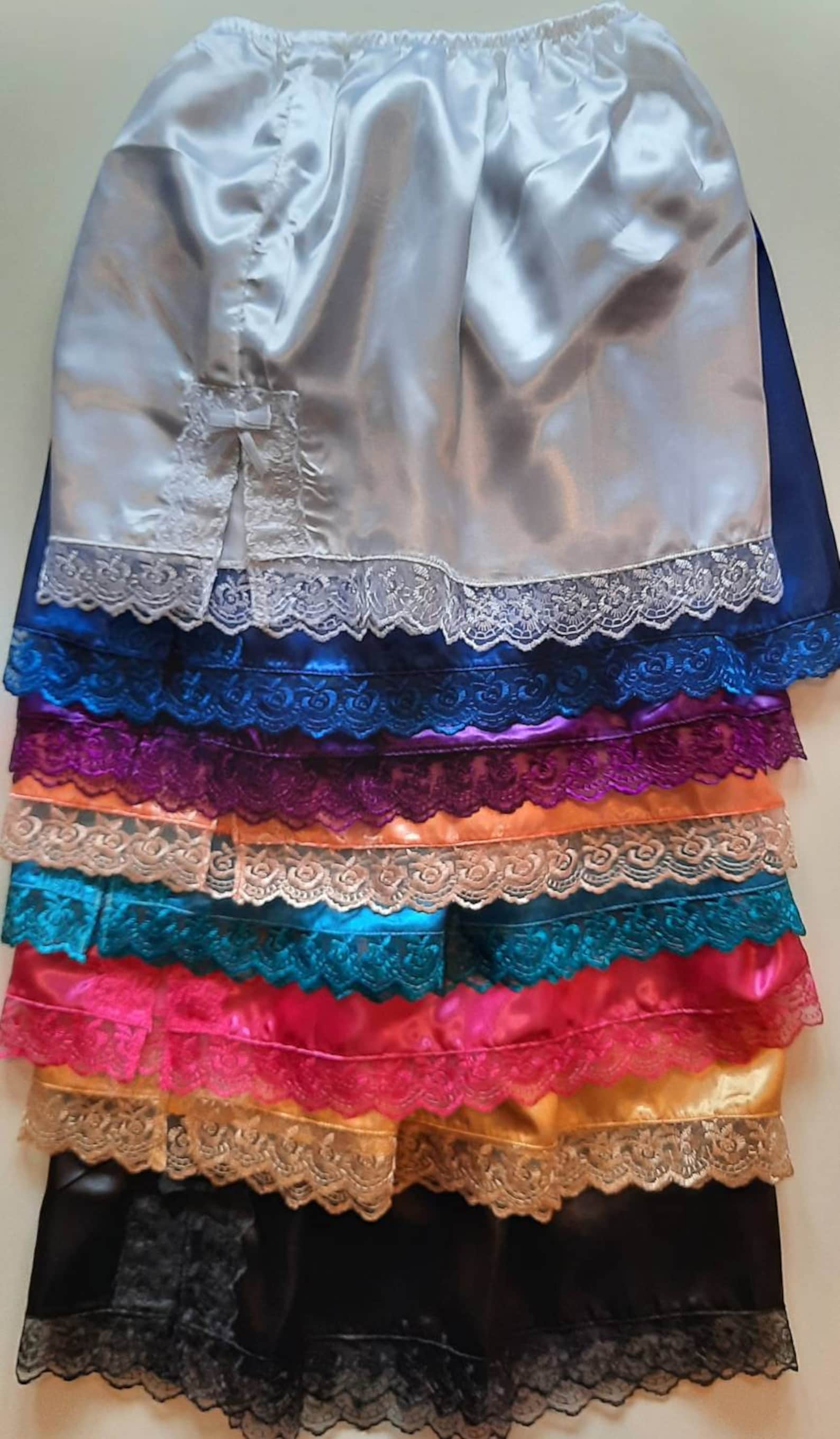 Satin Half Slips | Underskirts | Black, White, Pink, Blue, Orange ...