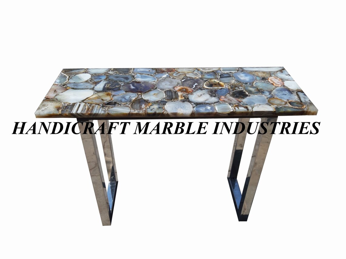 Natural Agate Console Table Natural Agate Dining Table - Etsy