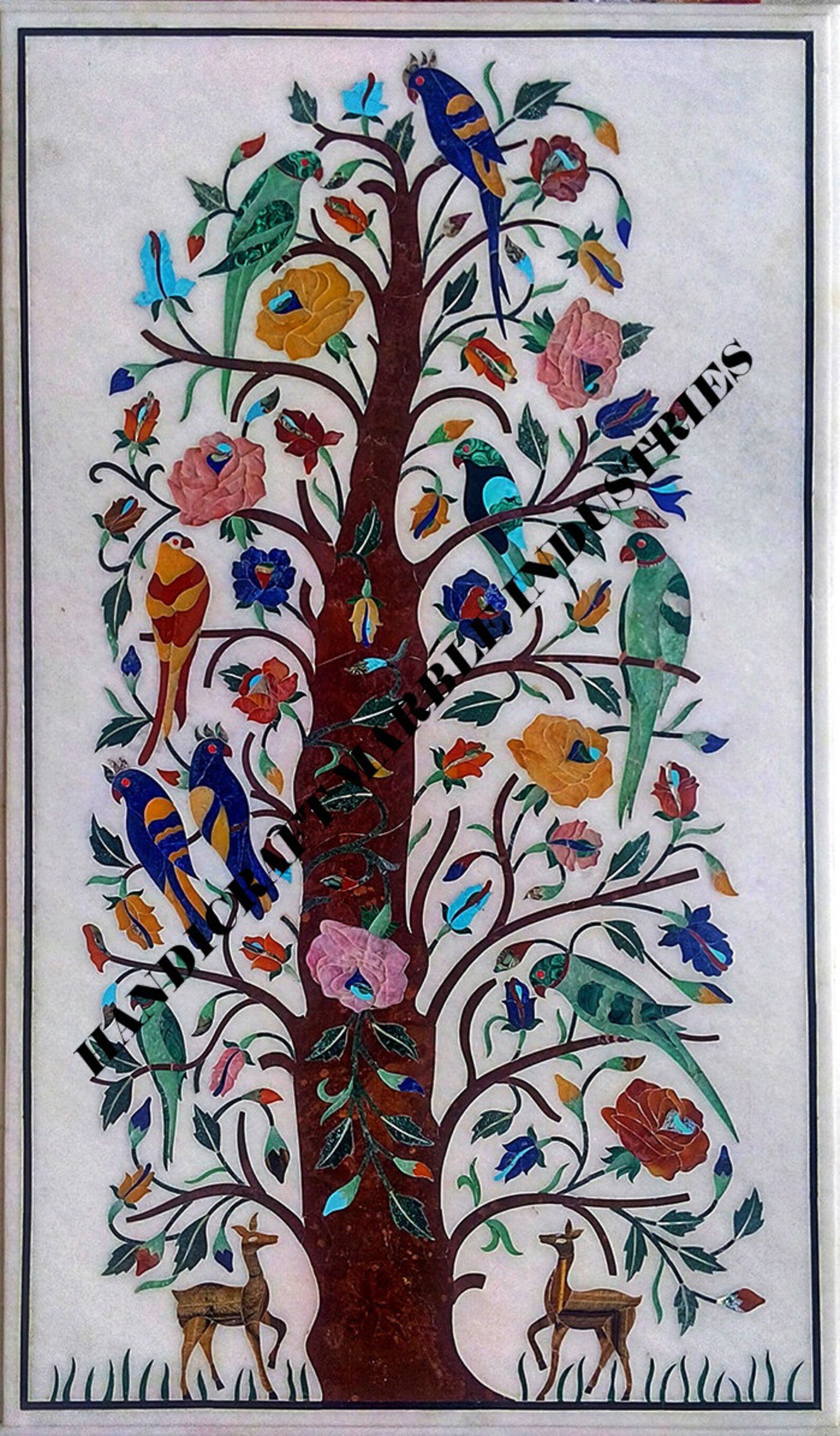 48 X 24 Inch Tree of Life Design White Marble | Etsy