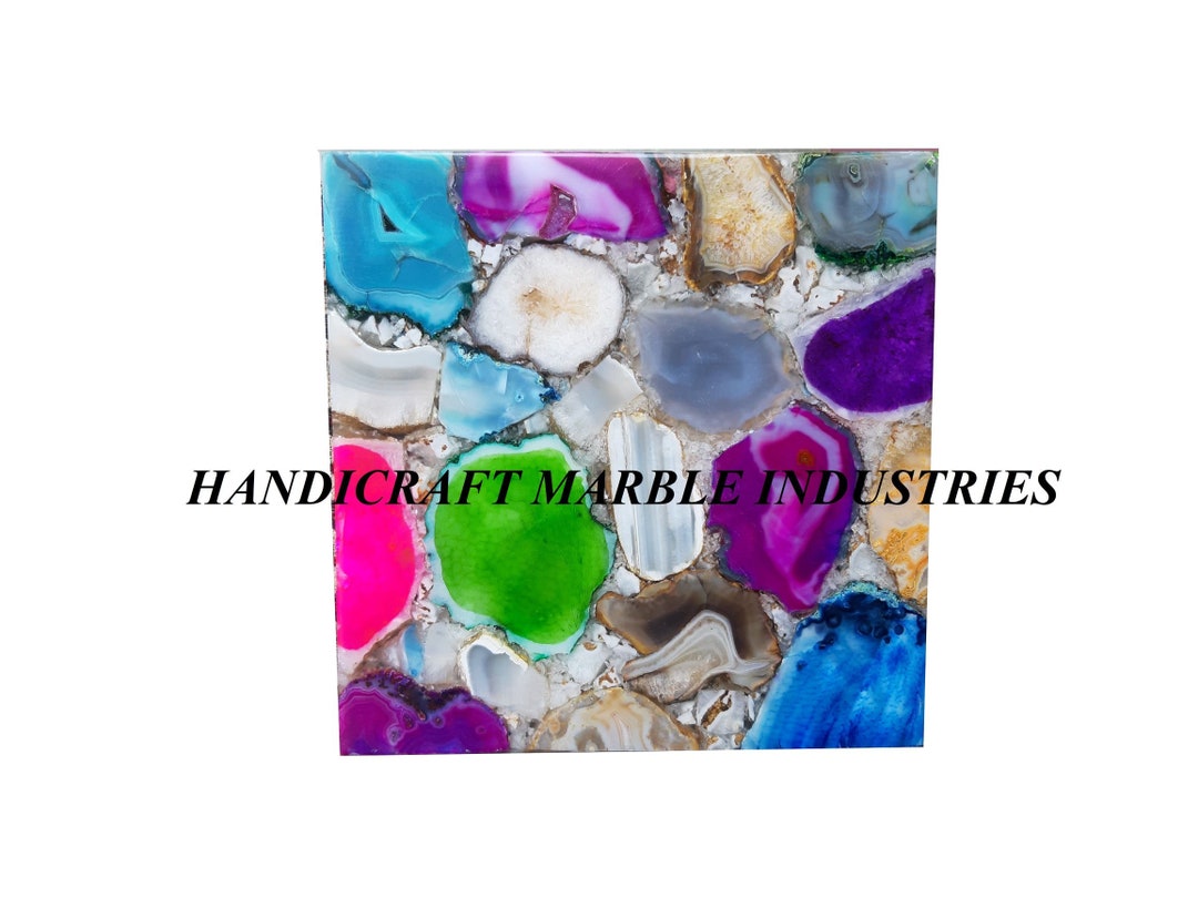 Square Agate Stone Table , Natural Agate Square Table Top, Square Agate ...