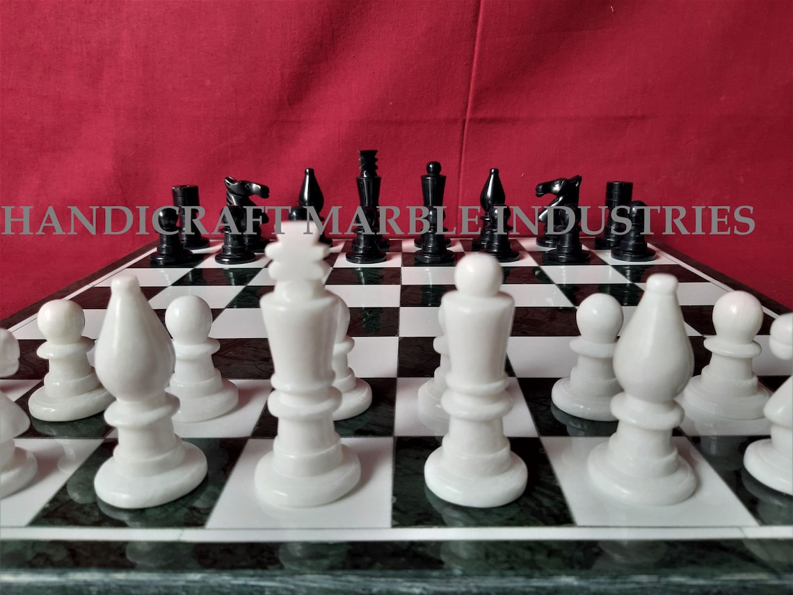 Marble Chess Board With Marble Chess Pieces Stone Chess Set - Etsy