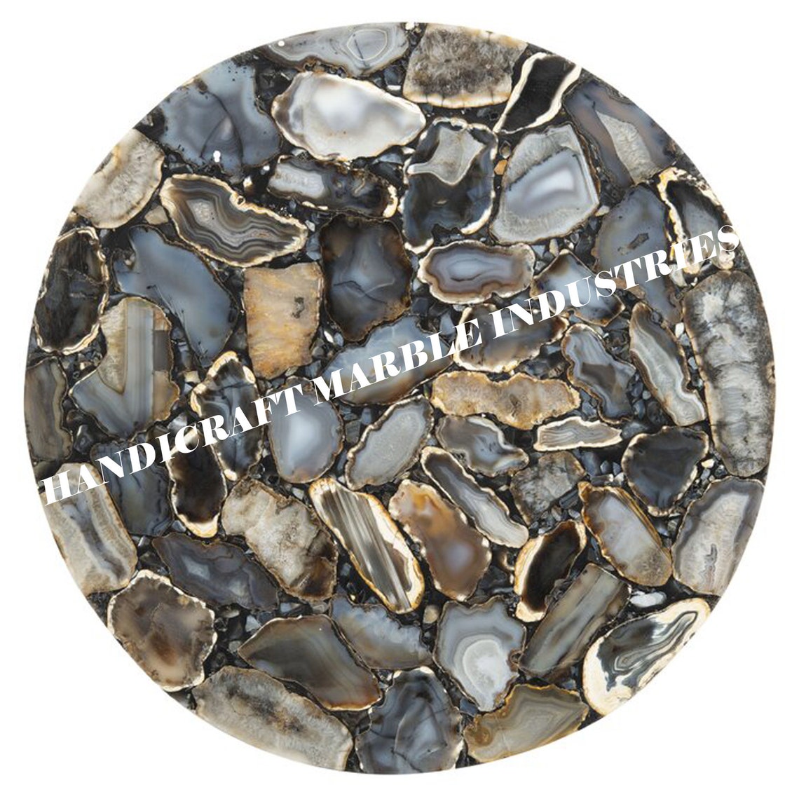 Natural Agate Round Table With Stand Agate Stone Table With | Etsy