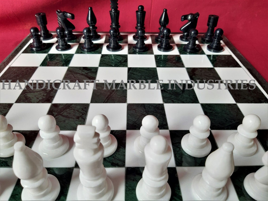 Marble Chess Board With Marble Chess Pieces Stone Chess Set | Etsy