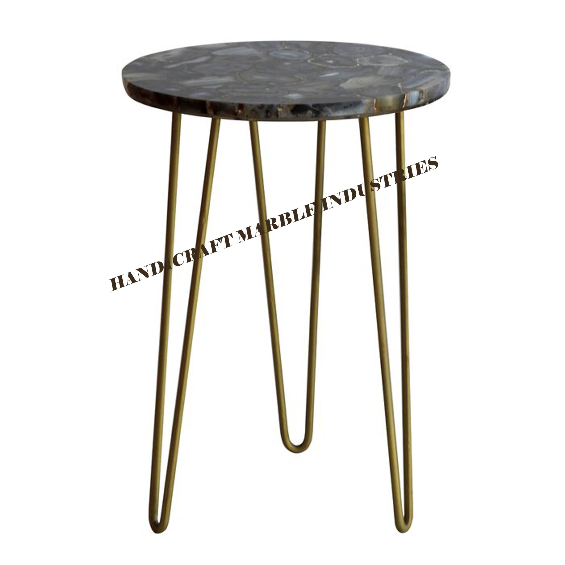 Natural Agate Round Table With Stand Agate Stone Table With - Etsy