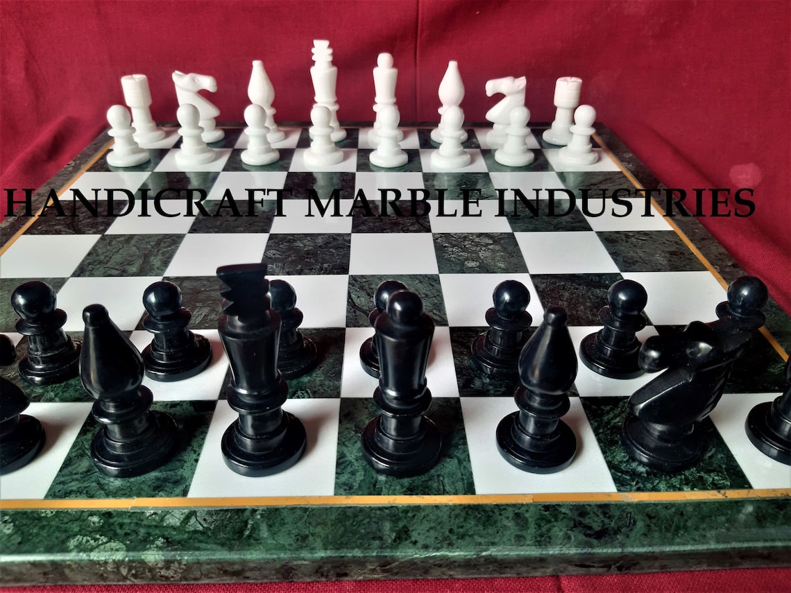 Marble Chess Board With Marble Chess Pieces Stone Chess Set - Etsy