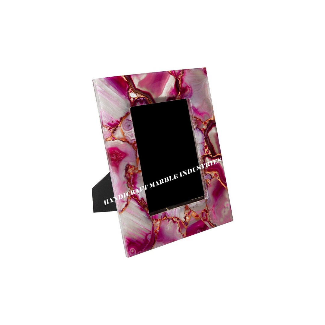 Christmas Gifts Pink Agate Photo Frame ,agate Picture Frame , Picture ...