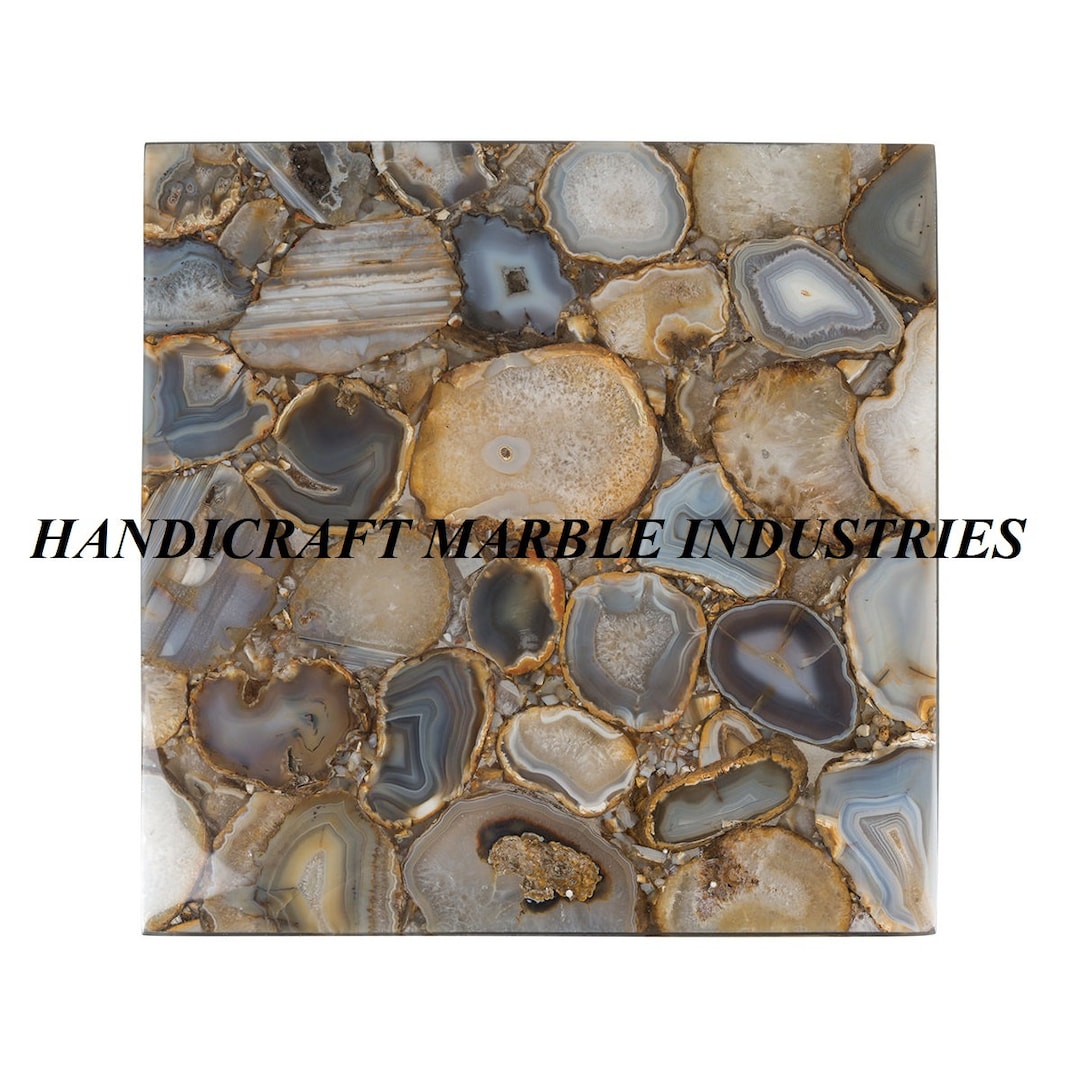 Square Agate Stone Table , Natural Agate Square Table Top, Square Agate ...