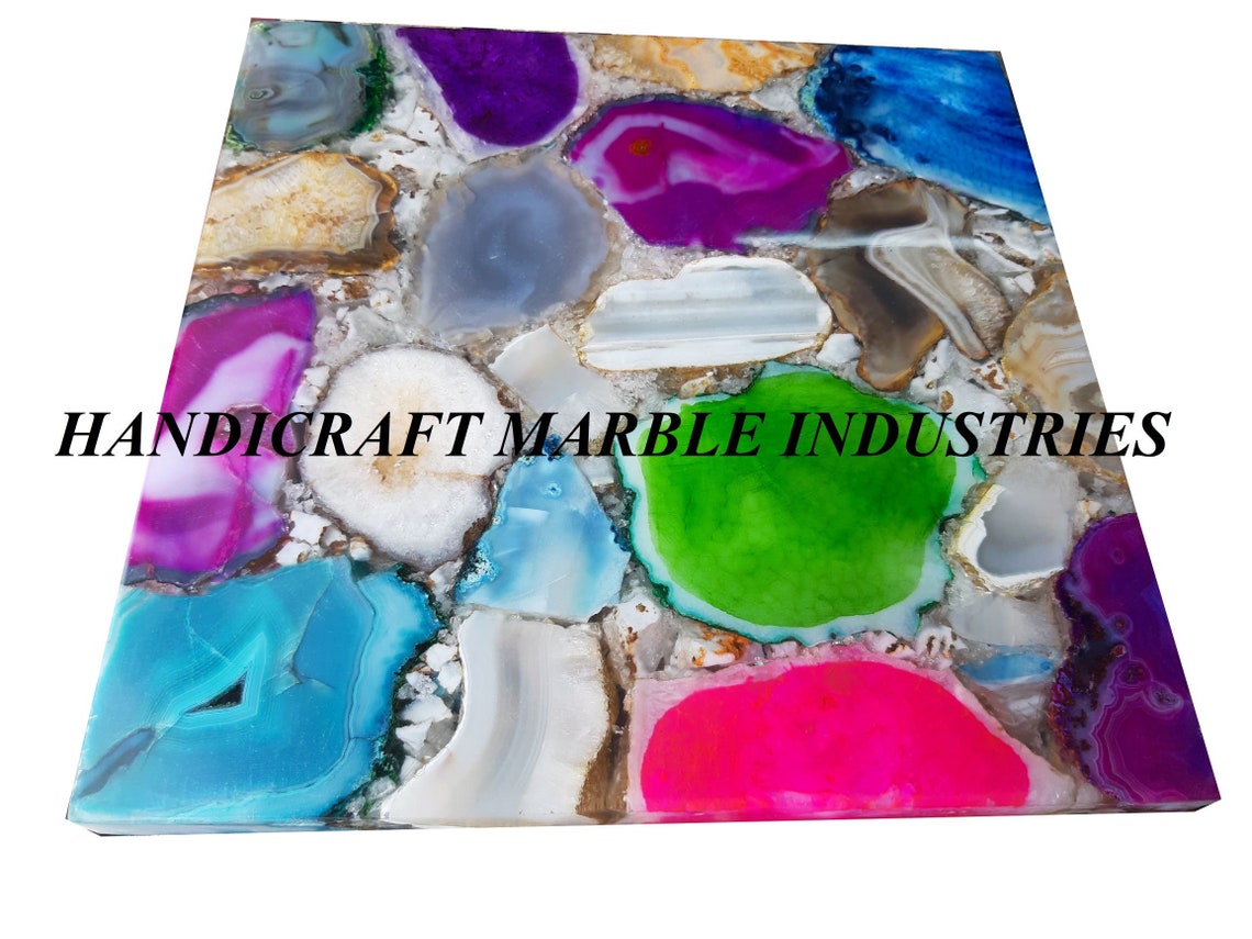Square Agate Stone Table Natural Agate Square Table Top - Etsy