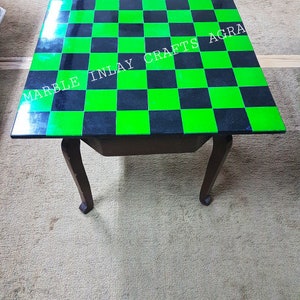 Marble Modern Black and Green Chess Board 24 With Marble Chess Pieces ...