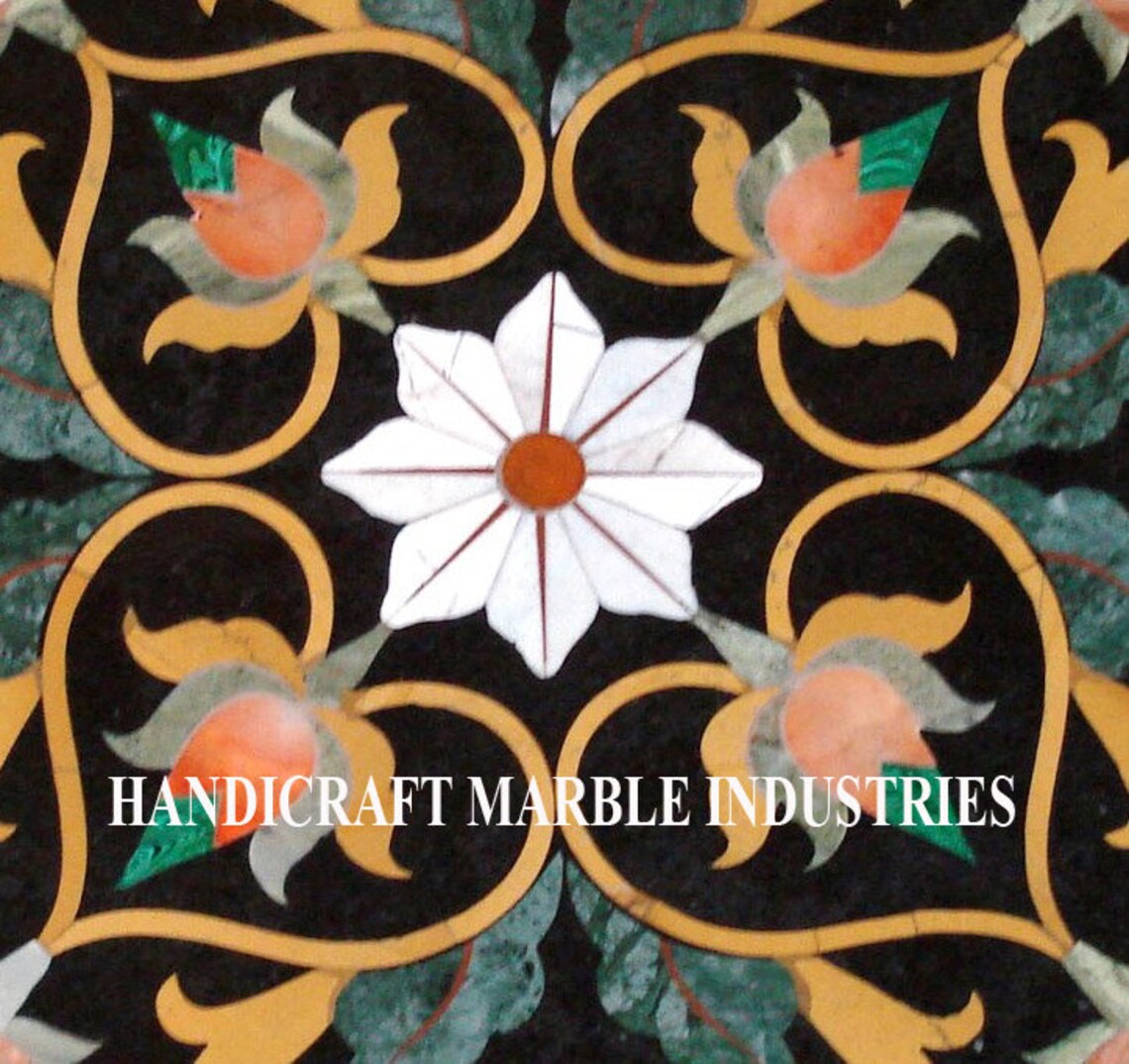 Marble Coffee Table Marble Inlay Table Top Stone Coffee - Etsy