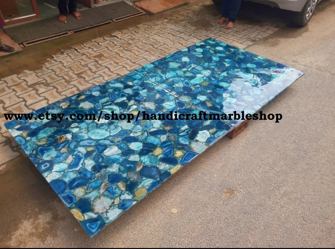 Blue Agate Wall Panel Blue Agate Wall Piece Backlit Backlit - Etsy