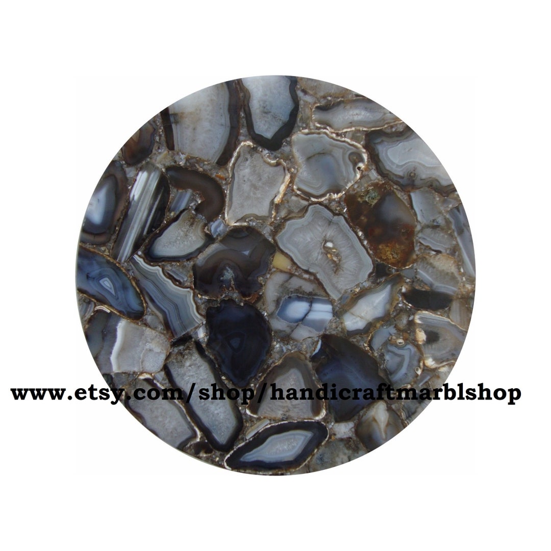 Natural Agate Table Agate Dining Table Round Stone Table - Etsy