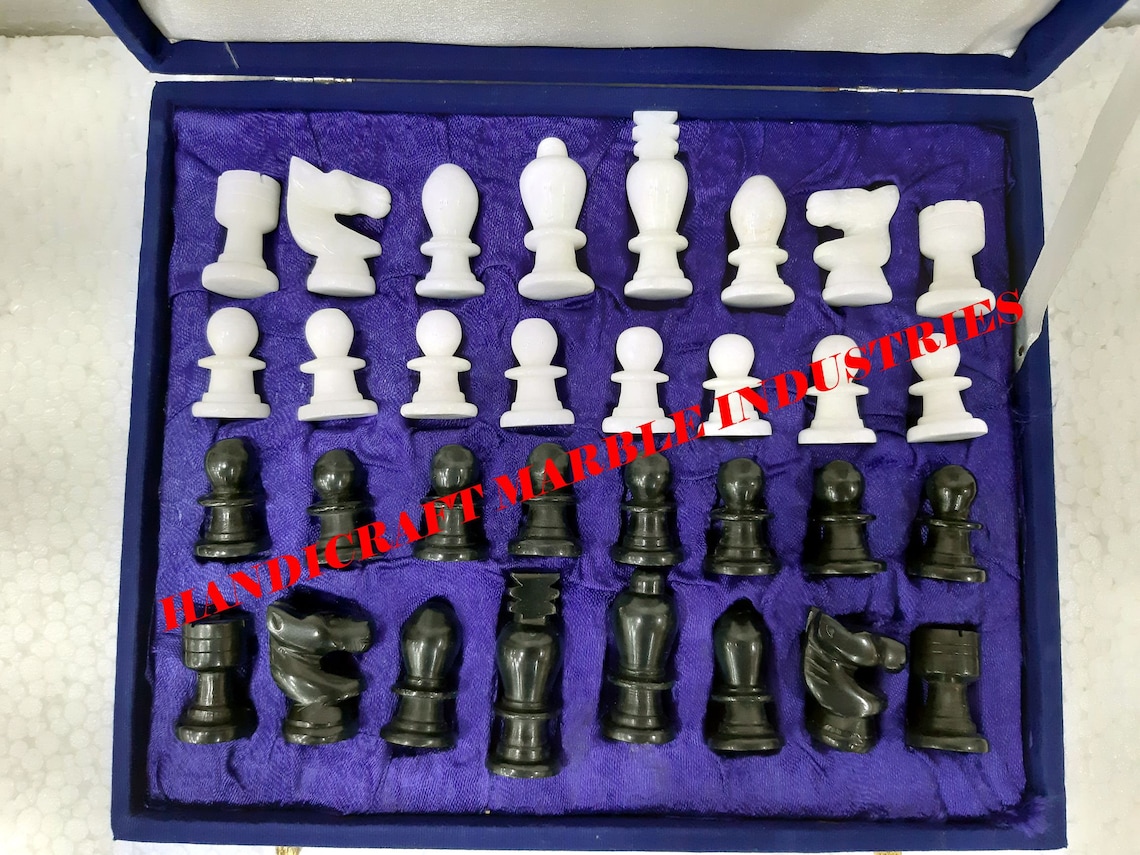 Marble Chess Board With Marble Chess Pieces Chess Board for | Etsy