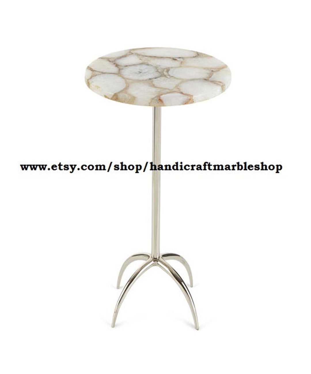 White Agate Table With Pedestal Stand White Agate Table - Etsy