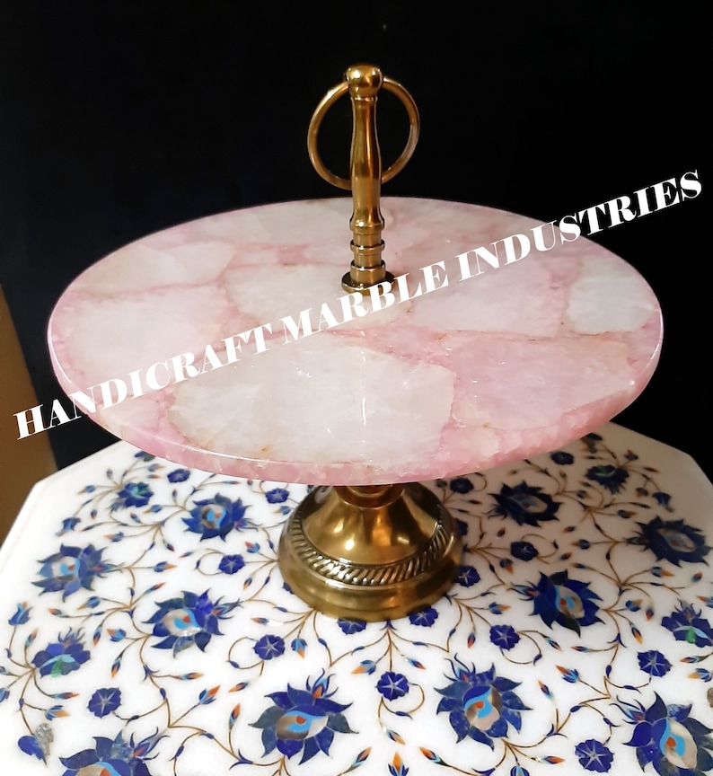 Rose Quartz Cake Stand Rose Quartz Gemstone Cake Stand - Etsy