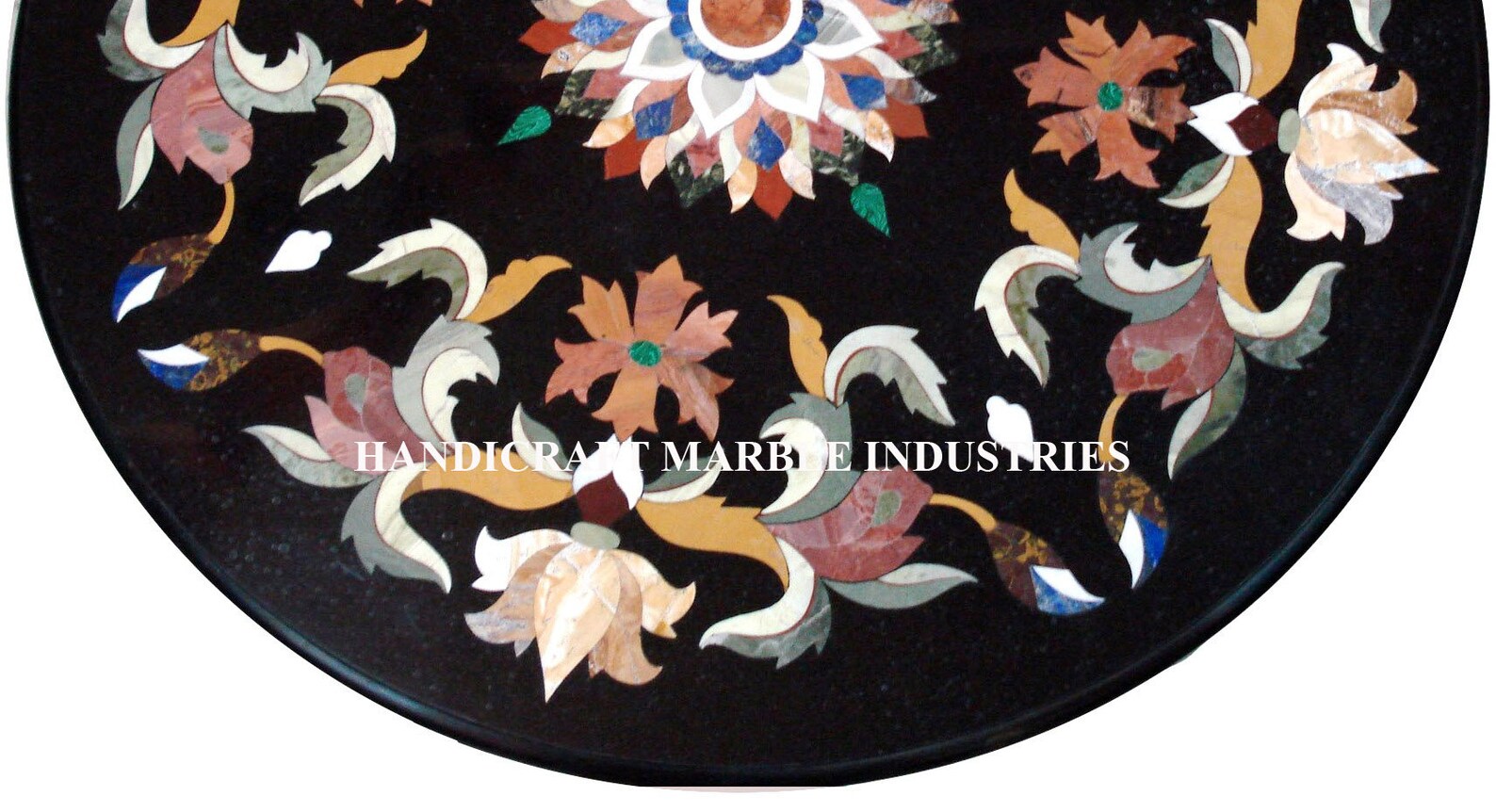 Black Marble Inlay Coffee Table Marble Inlay Table Top - Etsy