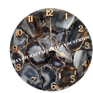 Dark Agate Wall Clock Agate Wall Clock Round Wall Clock - Etsy