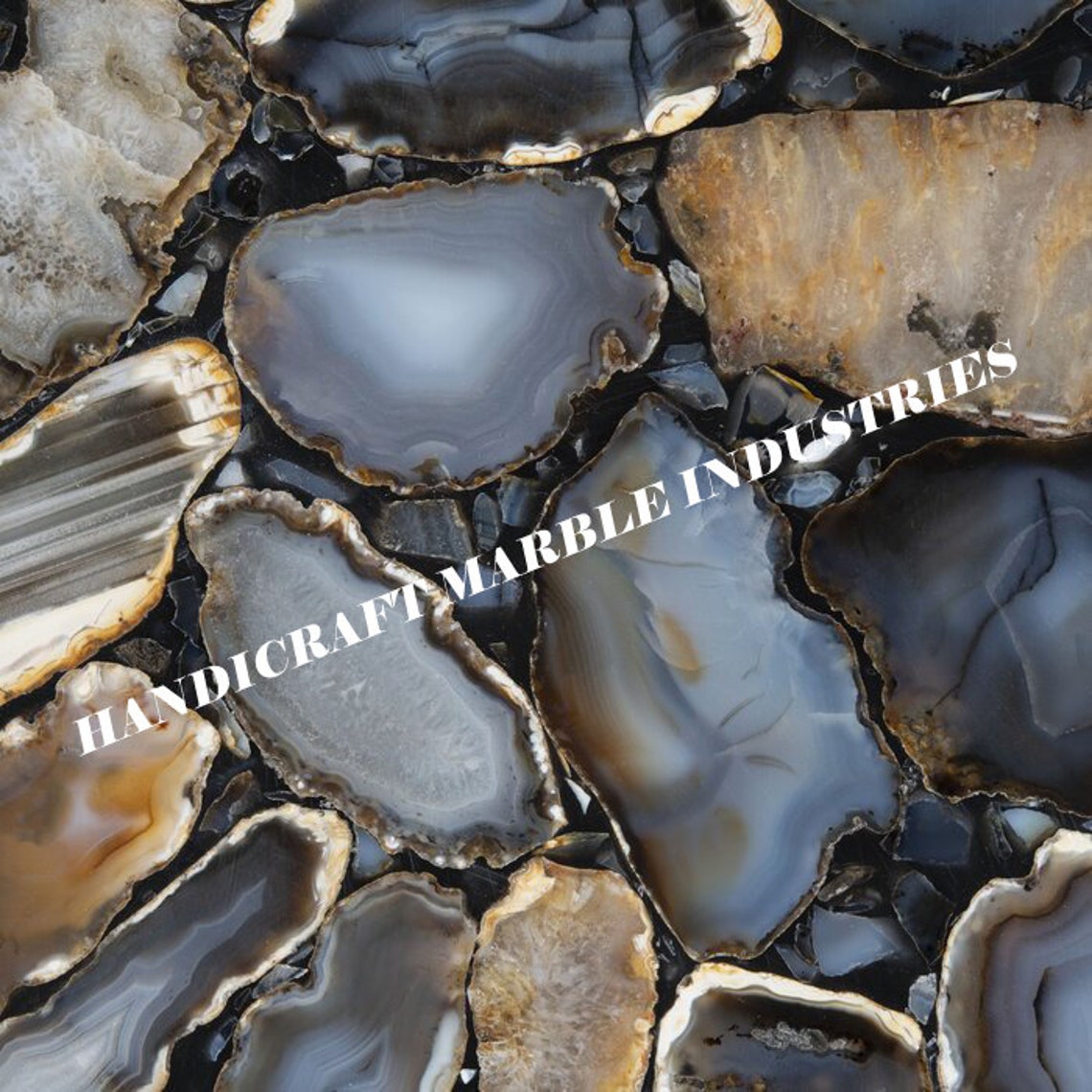 Natural Agate Round Table With Stand Agate Stone Table With | Etsy