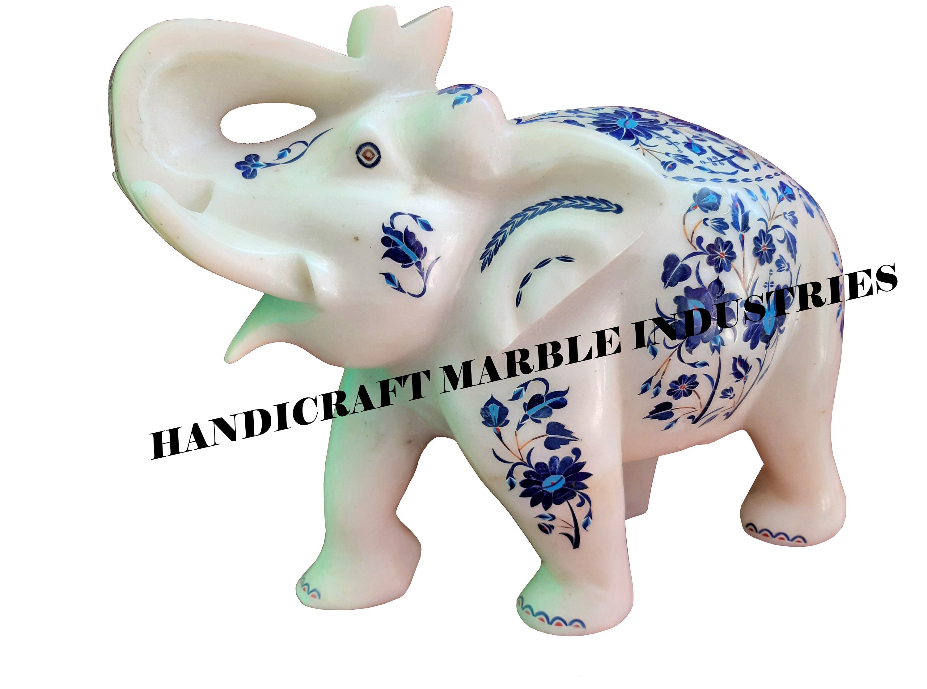 10 Marble Elephant White Marble Inlay Elephant | Etsy