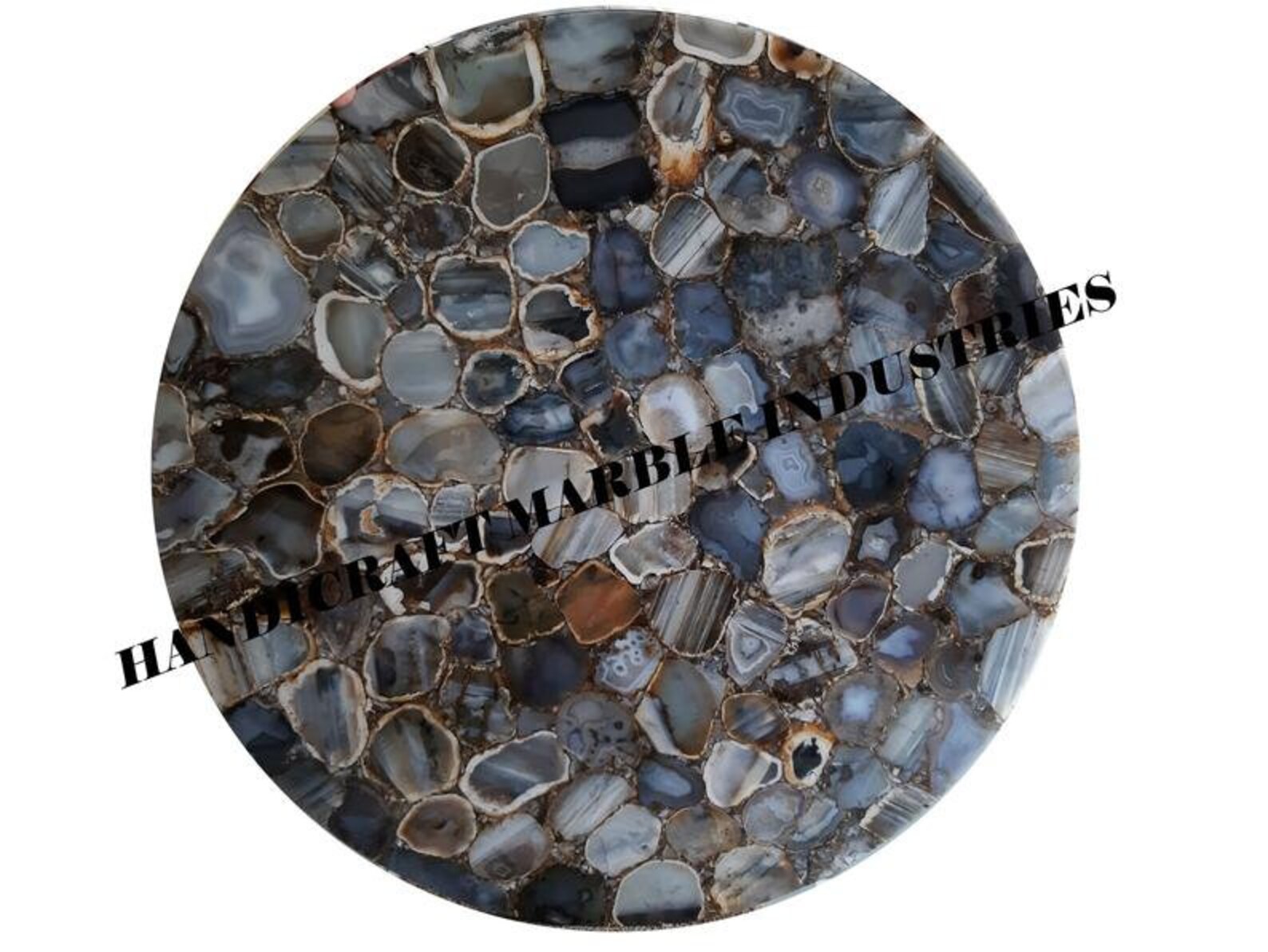 Natural Agate Round Table With Stand Agate Stone Table With | Etsy