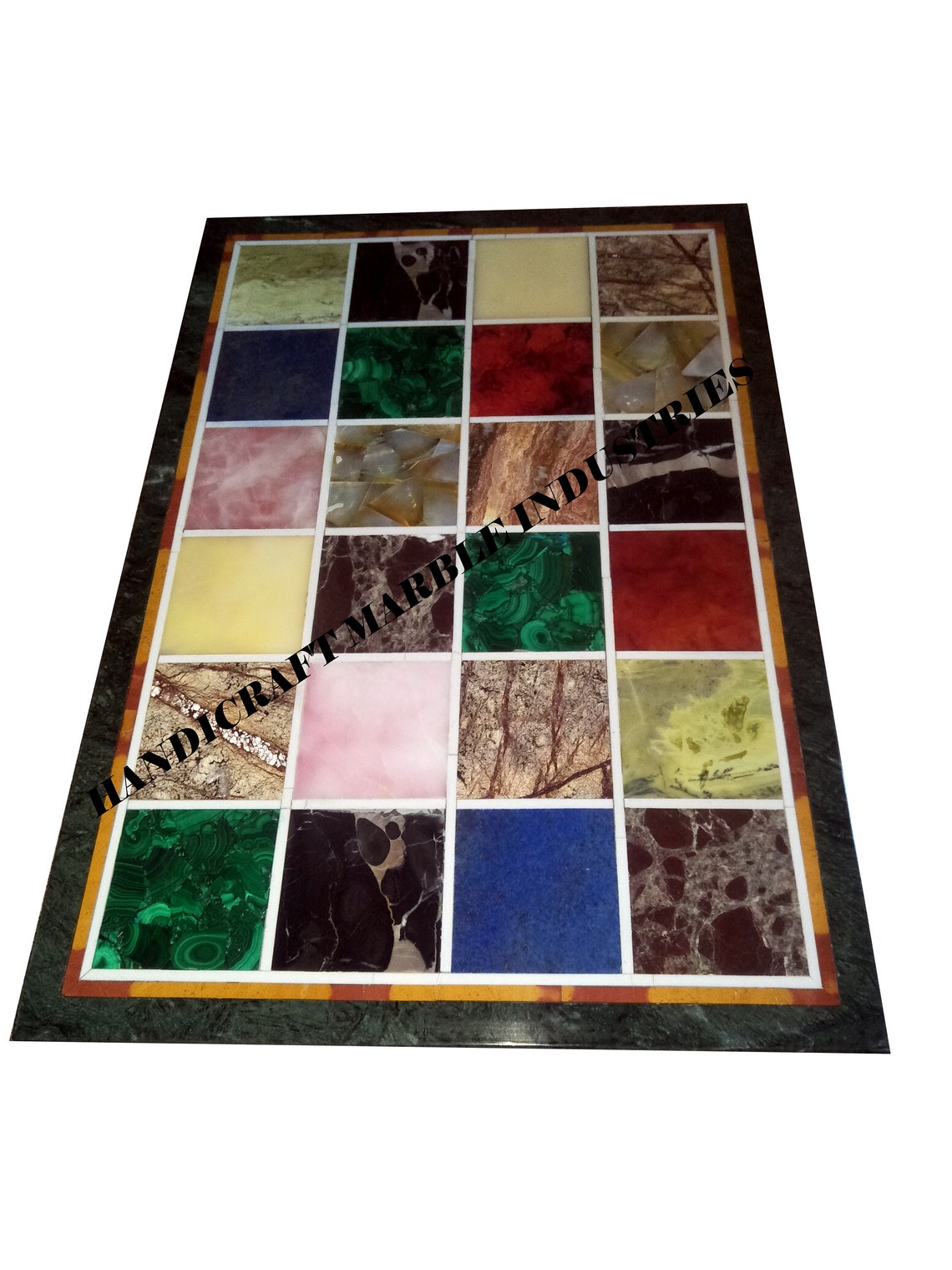 Rectangle Marble Coffee Table Rectangle Marble Inlay Table | Etsy