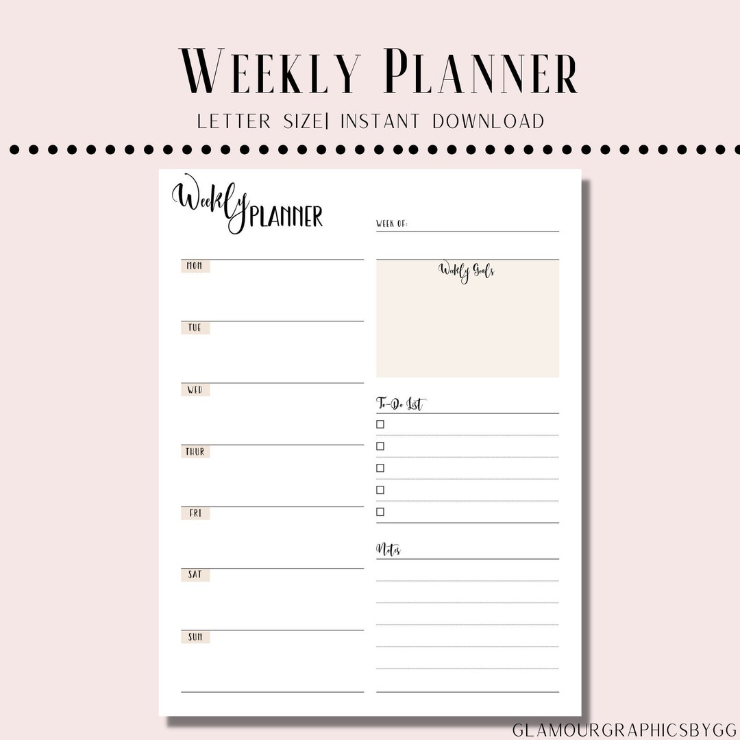 Weekly Planner Printable| School Planner| Student/teacher Planner| 8 ...