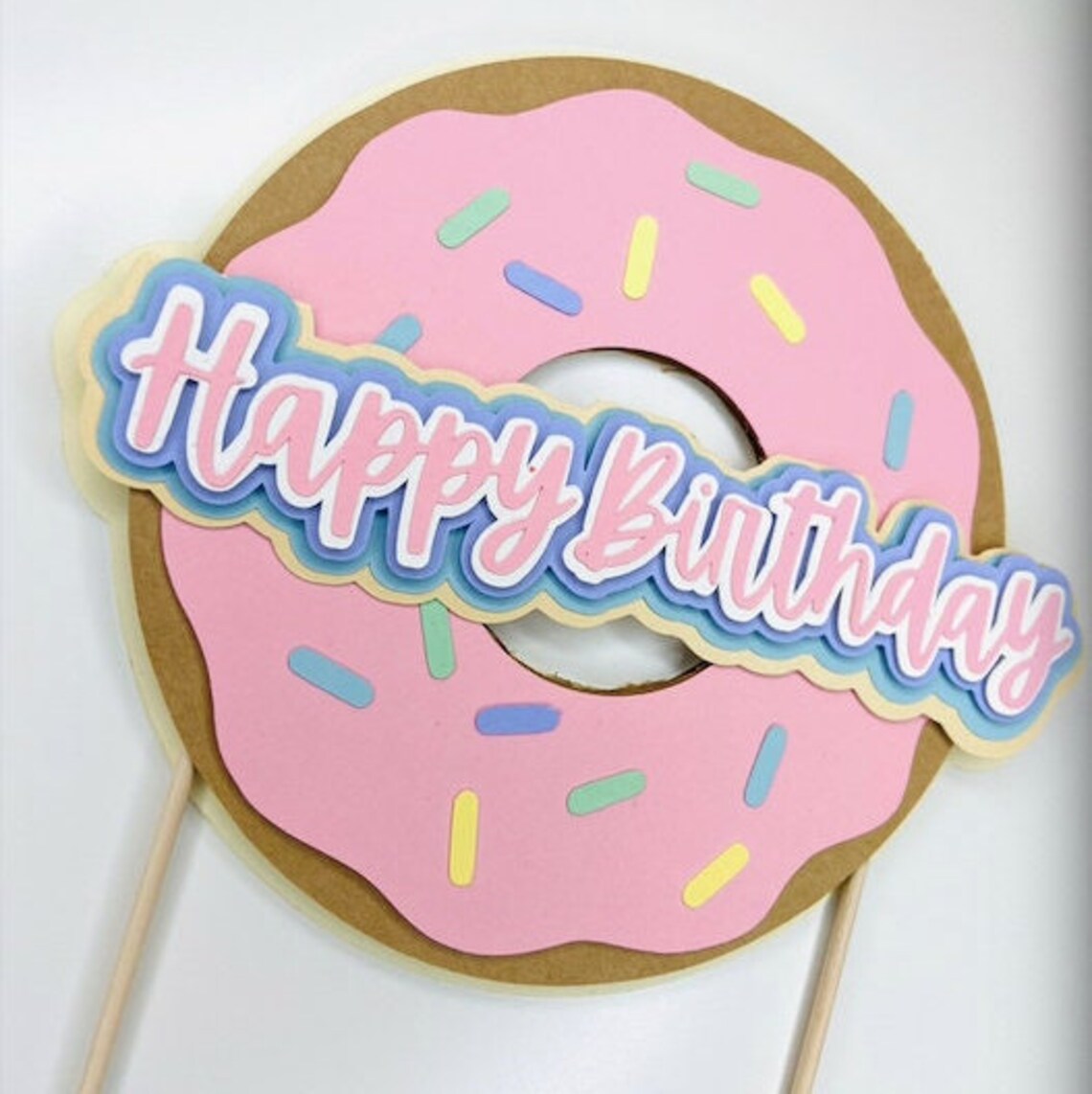 3D Donut Cake Topper Birthday Cake Topper 3D Custom Topper - Etsy