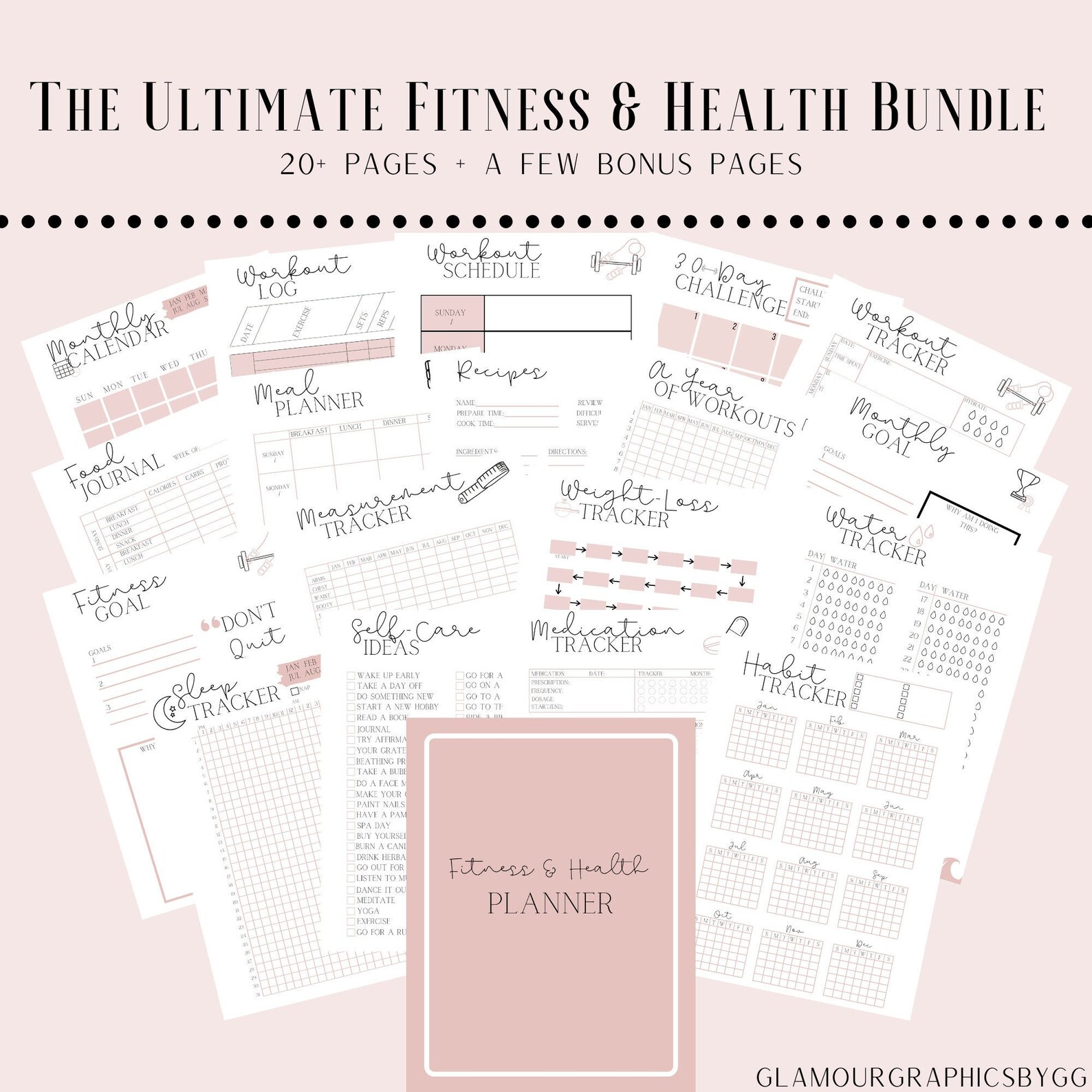 The Ultimate Fitness & Health Bundle Fitness Planners Workout Trackers ...