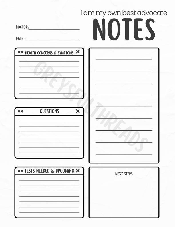Doctor Appointment Prep & Notes - Etsy