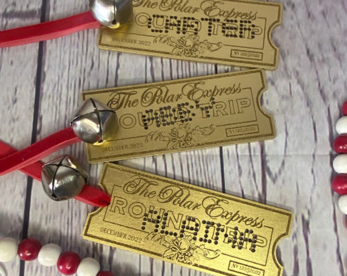 Personalized punched Polar Express Christmas Ornament With Bell ...