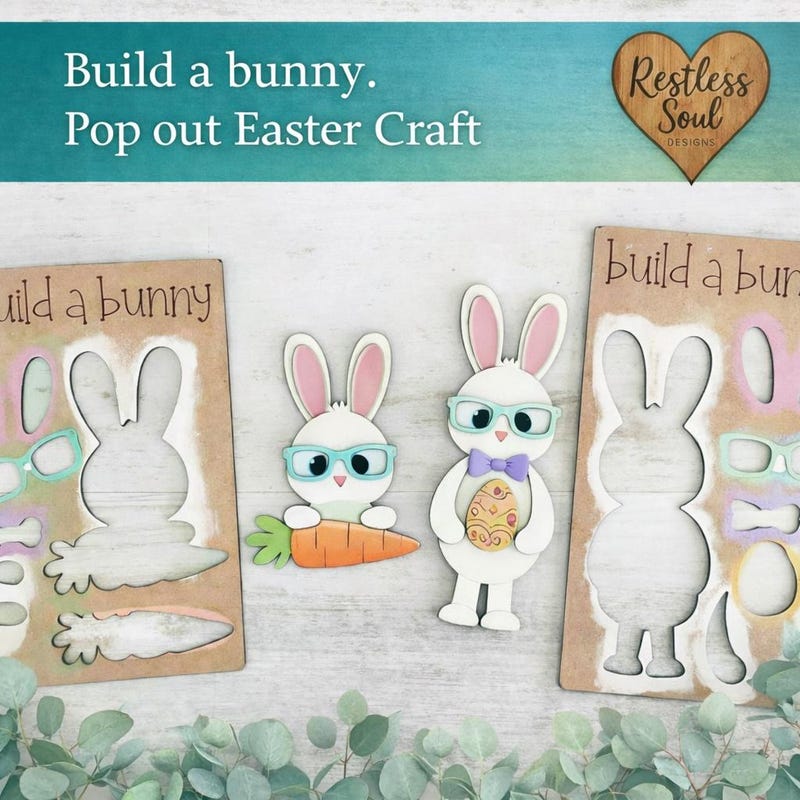 Painted Wood Easter Bunny - Etsy